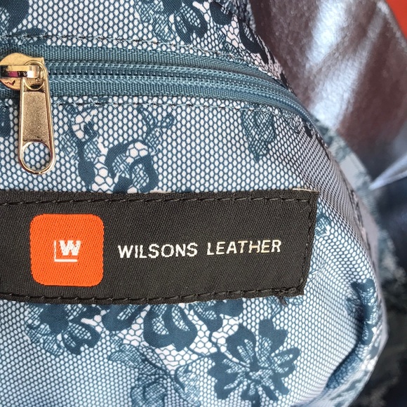 Wilsons Leather | Bags | Blue Metallic Leather Tote Bag From Wilsons ...